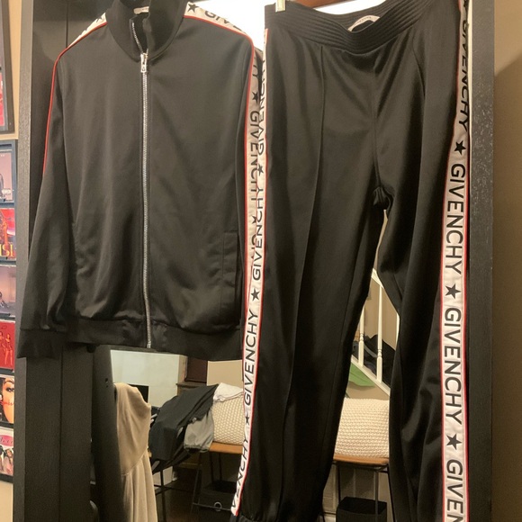 Givenchy | Jackets & Coats | Givenchy Black Tracksuit With Red And White Details Medium | Poshmark